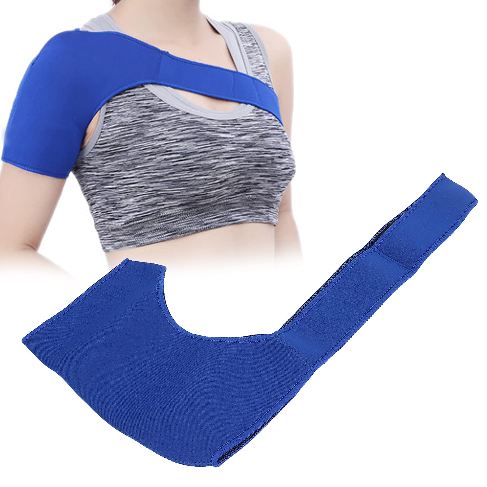 Shoulder Brace for Men and Women, Rubber Sponge Orthopedic Care Compression Sleeve for Torn Rotator Cuff, Dislocated AC Joint, and Other Injuries(Blue)