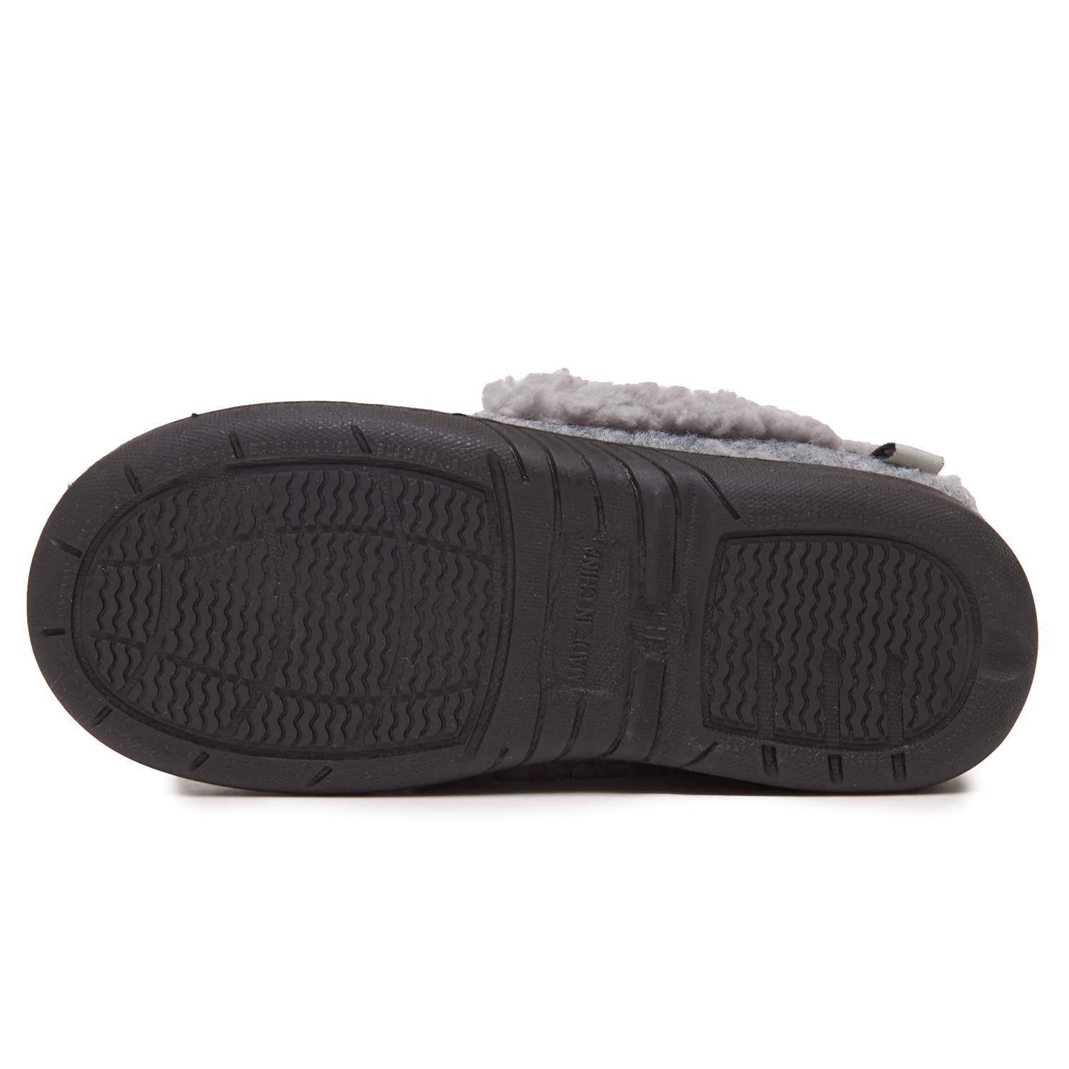 Lucky Brand Boy's Faux Wool A-line House Shoes for Kids, Memory Foam Slippers, Grey, 6