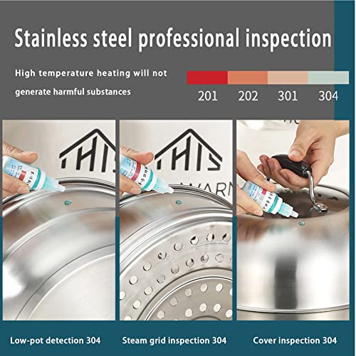 MANO Steamer Pot for Cooking 11.8 inch Steam Pots with Lid 2-tier Stainless Steel Steaming Pot Multipurpose Cookware with Handle for Vegetable, Dumpling, Stock, Sauce, Food