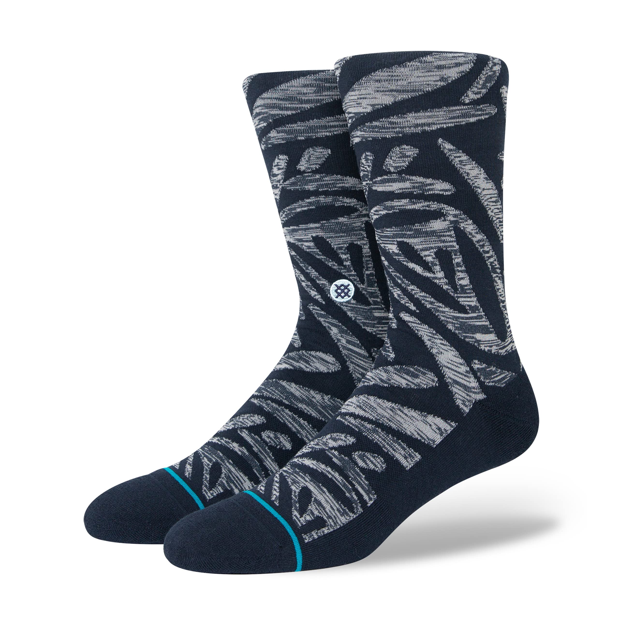 Stance Mens A545D22FRA-NVY UNISEX FRACTALS CREW SOCKS L