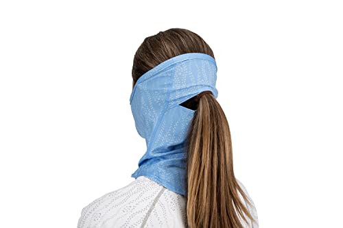 Simms Women’s Neck Gaiter, UPF 50 Face & Neck Sun Protection, Lily Pad Cornflower