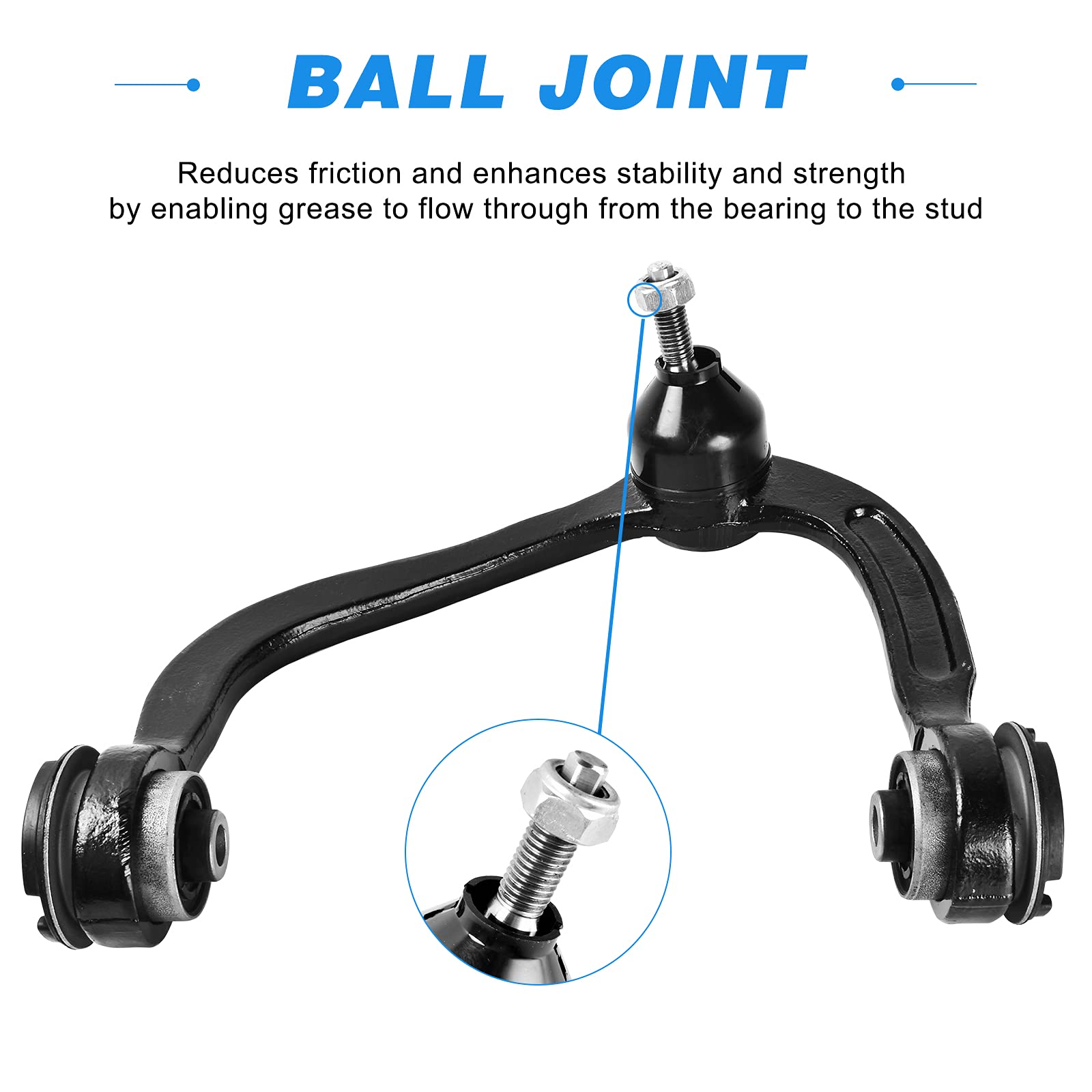 nifeida 2Pcs Front Upper Control Arms and Ball Joints Assembly Kit Compatible with ford Expedition F-150 Lincoln Mark LT Navigator Diver & Passenger