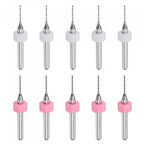 uxcell Micro PCB Drill Bit Set 0.7mm 0.8mm, 1/8" 3.175mm Shank Tungsten Carbide CNC Engraving Print Circuit Board Drill Bits Rotary Tool 20pcs