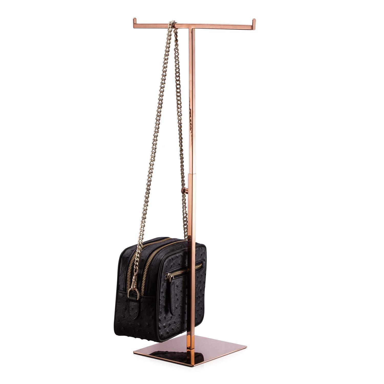 Polmart Countertop Jewelry/Scarf/Handbag T-Bar Display Stand with Adjustable Height - Rose Gold (2 - Pack)