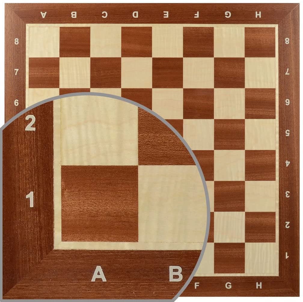 Professional Tournament Wooden Chess Boards, No. 4, 5 and 6-1,75", 2" and 2,25" - Inlay (2", without Notation)