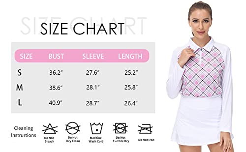 TrendiMax Womens 2 Pack Long Sleeve Golf Polo Shirt Half Zip Dry Fit Athletic Workout Tank Tops
