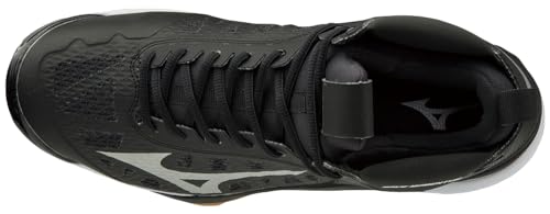 Mizuno Men's Wave Momentum Mid Volleyball Shoe, blacksilver, 7 D US