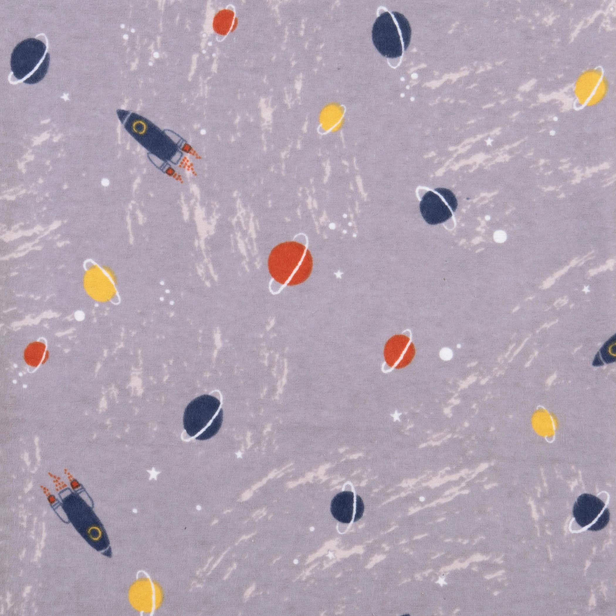 Outer Space 4-Pack Flannel Burp Cloth Set-Buffalo Check, Rocket ships and planets, Moon and Star, Herringbone Prints, Gray, Blue, Orange, White, 100% Cotton Flannel, 11.5 in x 20 in Each