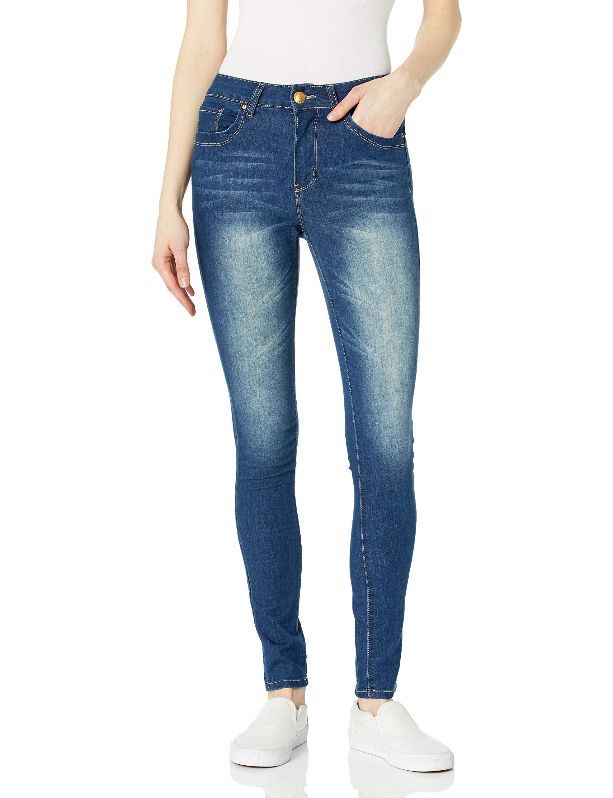 Low Waist butt lifter skinny slim fit stretchy jeans for women Junior size 11 Dark Blue wash