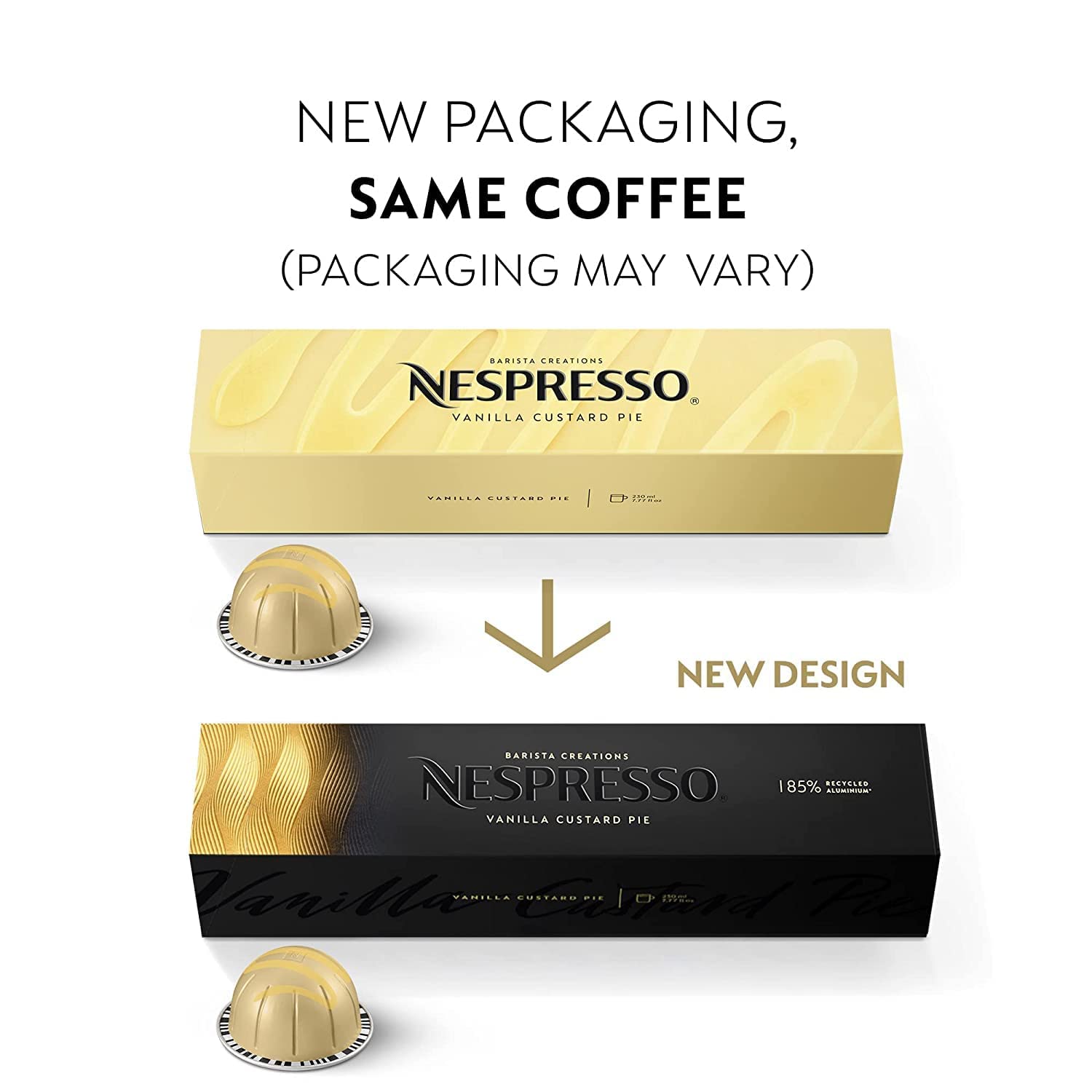 Nespresso VertuoLine (European Version) Barista Creations Flavored Coffee (7.7 ounce): Vanilla Custard Pie, 30 Capsules