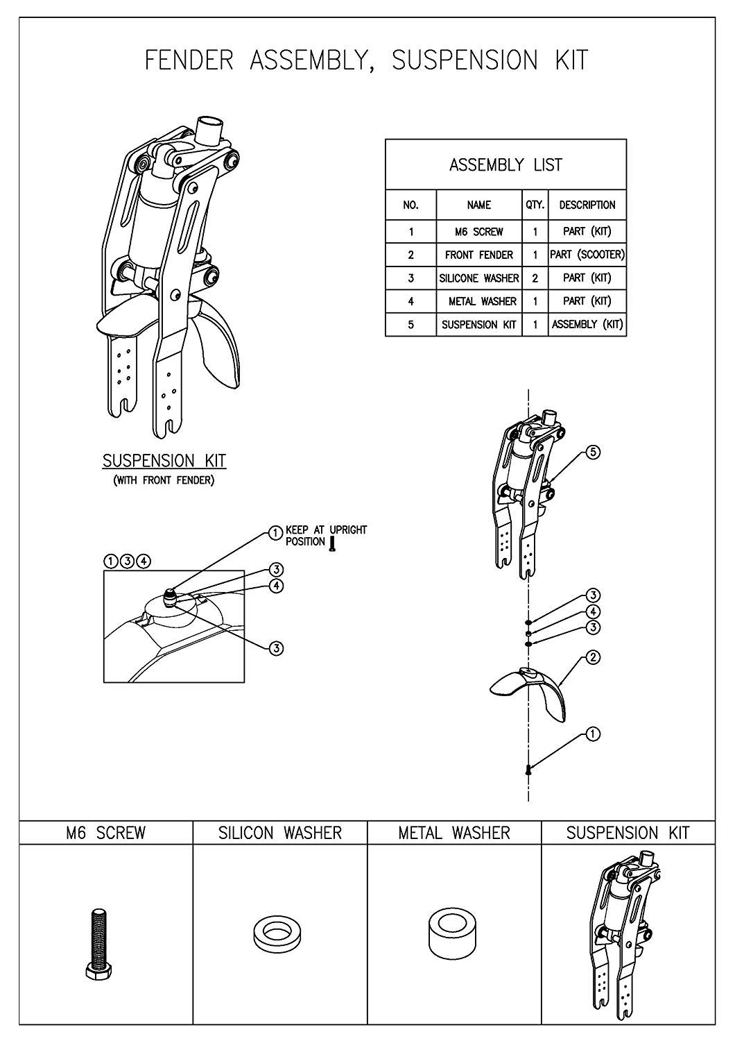 Monorim V4 Front Scooter Suspension Upgrade | Compatible w/Xiaomi M365, M365 Pro, 1S, Pro 2, Essential Models | Scooter Parts for Safer, Smoother, More Comfortable Ride - Black & Blue