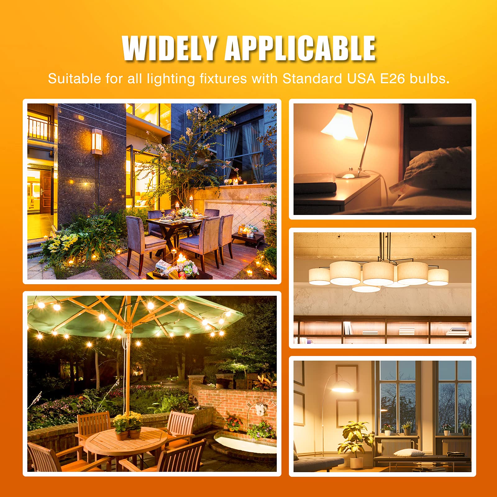Neporal Amber Light Bulbs 9W 75W Equivalent, Warm Soft Light Bulbs 1800K, Energy-Saving LED Amber Night Light Bulbs for Bedroom, Blue Light Blocking Amber Night Light for Bedroom,Baby Nursery