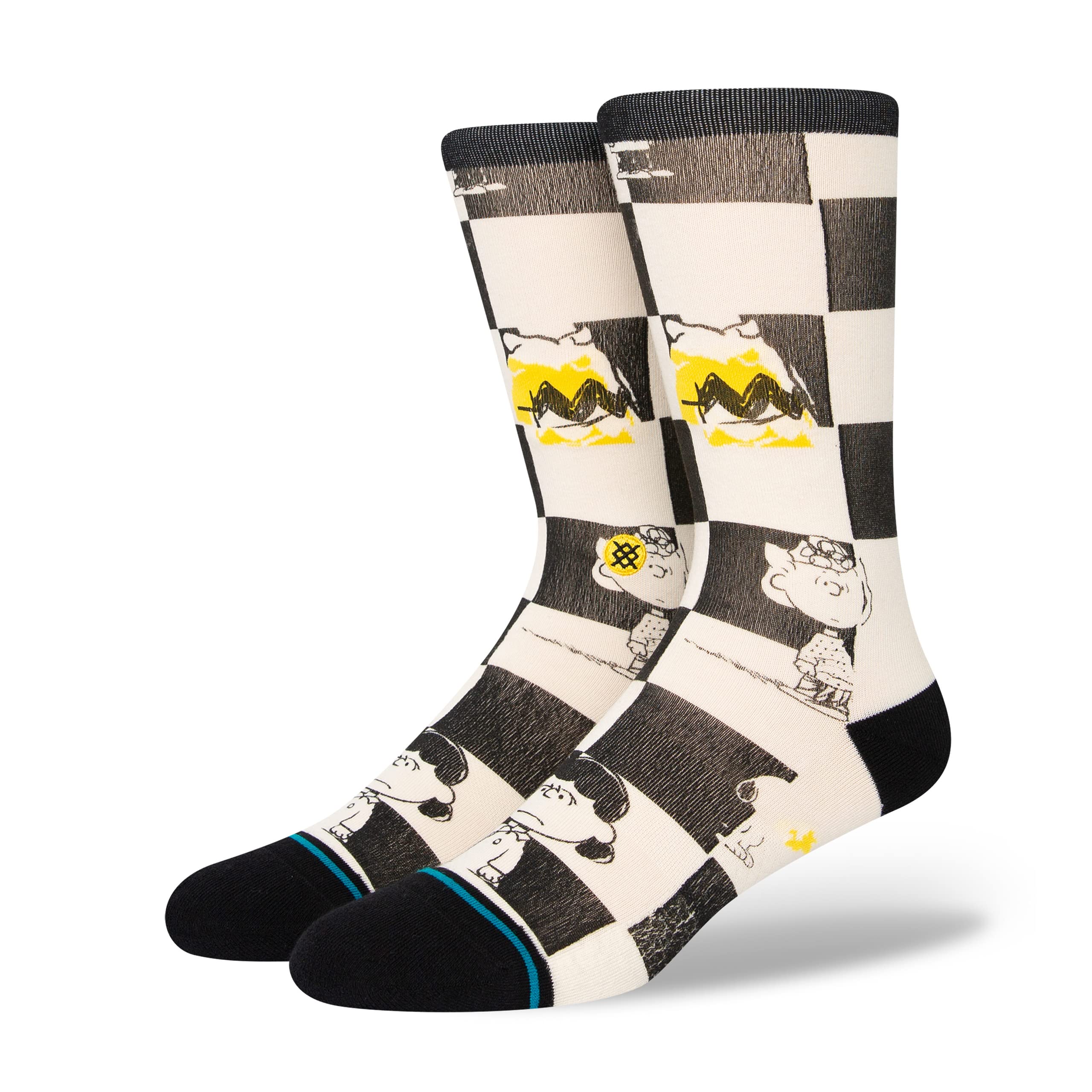 Stance Checked Crew Socks (Medium, Black)