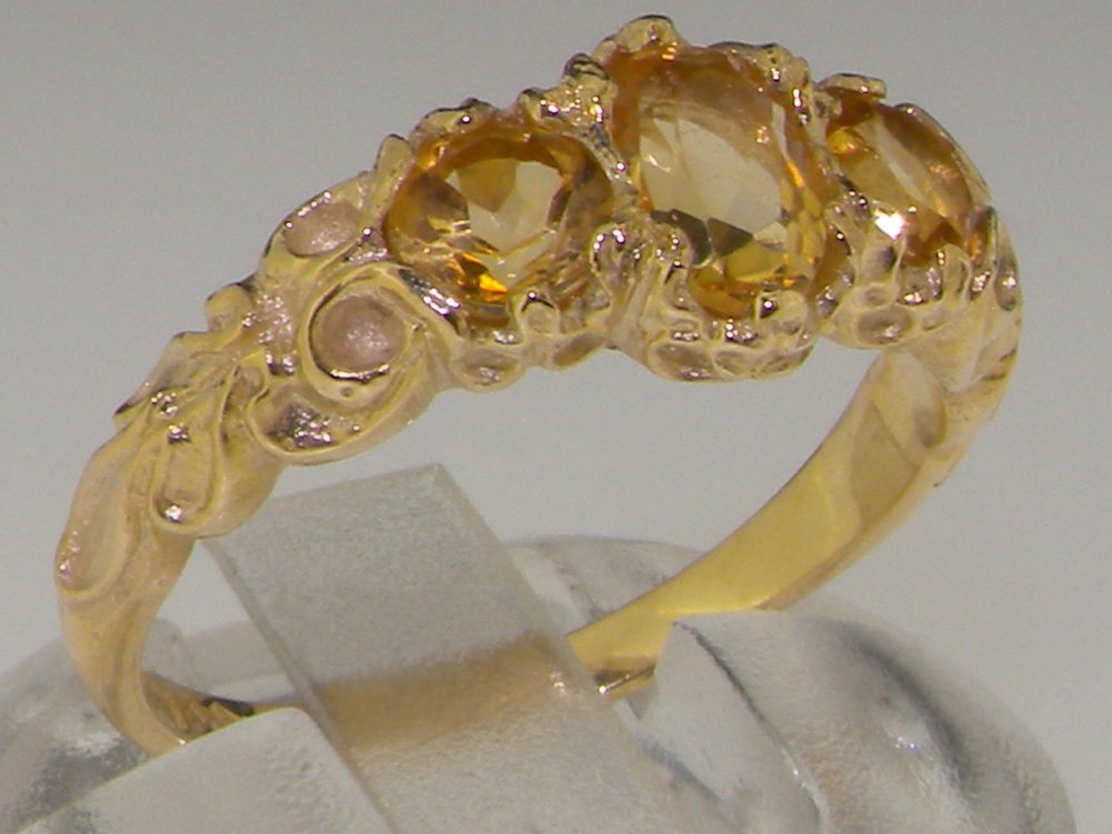 LetsBuyGold 10k Yellow Gold Real Genuine Citrine Womens Band Ring - Size 7