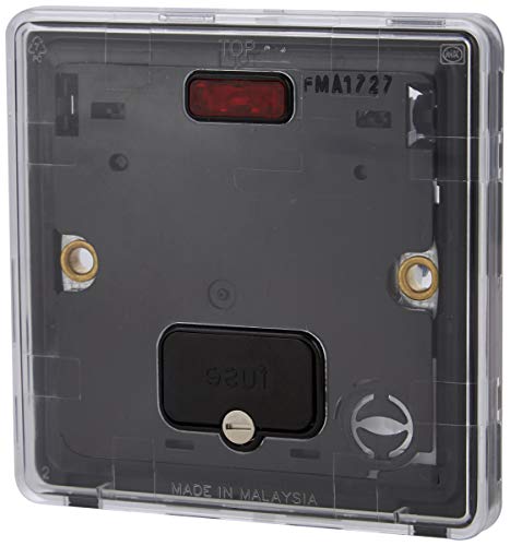 MK DIMENSIONS 1 GANG 13A CONNECTION UNIT WITH NEON BLACK MODULE