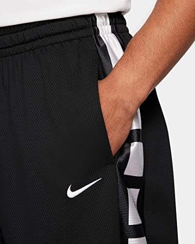 Nike Dri-FIT Elite Stripe Men's Basketball Shorts CV1748-010 (Black/Black/White), Large