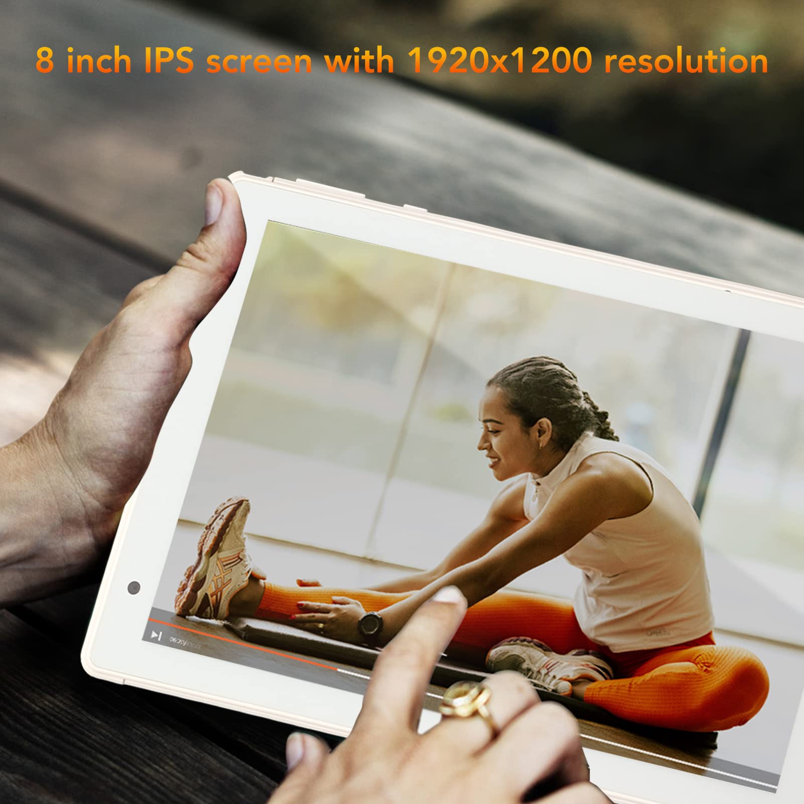 Naroote HD Tablet, Dual SIM Dual Standby Octa Core CPU 4GB RAM 64GB ROM 100‑240V 8 Inch Tablet 1920x1200 for Travel (US Plug)