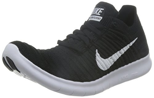 Nike Women's Free Running Motion Flyknit Shoes, Black/White - 8.5 B(M) US