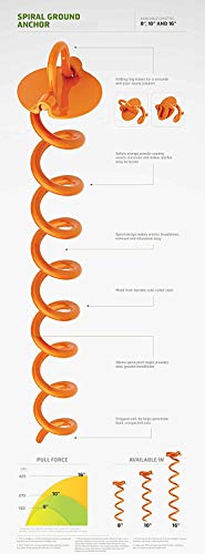 Liberty Outdoor ANCFR16-ORG-A Folding Ring Spiral Ground Anchor, Orange, 16-Inch