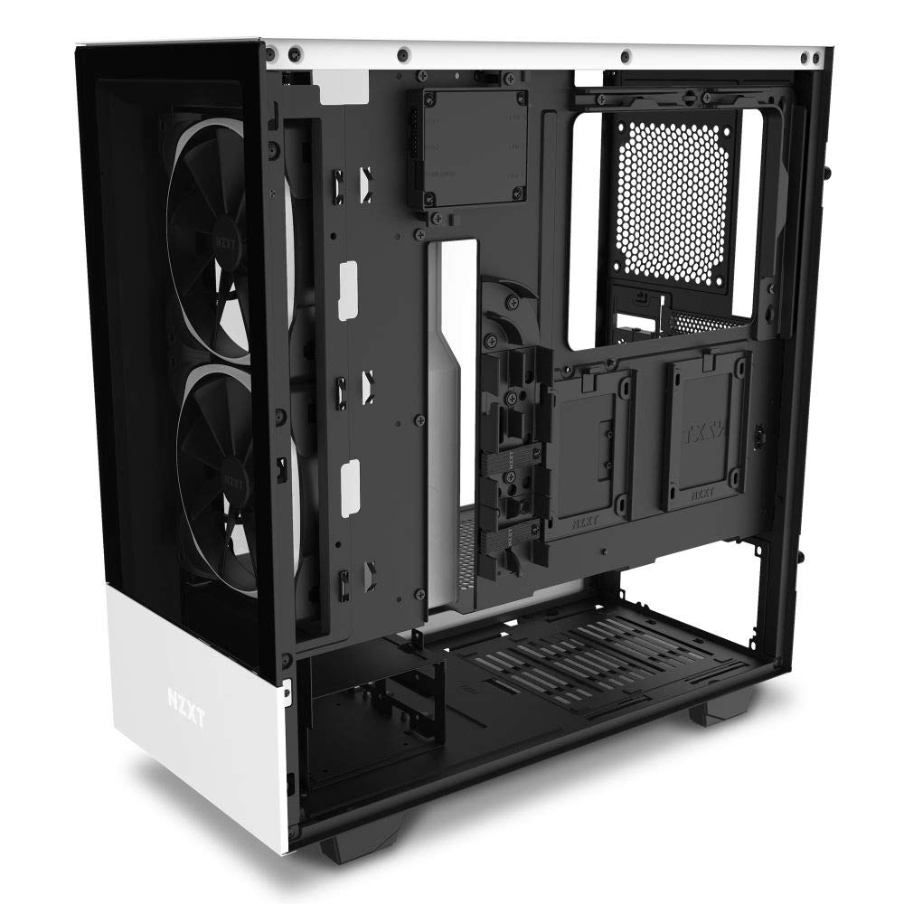 NZXT H510 Elite - CA-H510E-W1 - Premium Mid-Tower ATX Case PC Gaming Case - Dual-Tempered Glass Panel - Front I/O USB Type-C Port - Vertical GPU Mount - Integrated RGB Lighting - White/Black