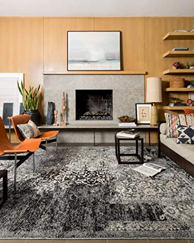 Loloi Emory Black/Ivory 5'-3" x 7'-7" Area Rug