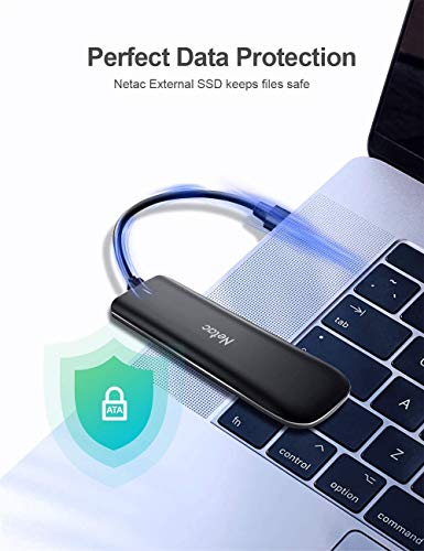 Netac SSD External Drive, Portable SSD 250GB for Type C, Up to 980MB/s, NVME SSD PCIE, USB 3.2 Gen2 10Gbps External Solid State Drive