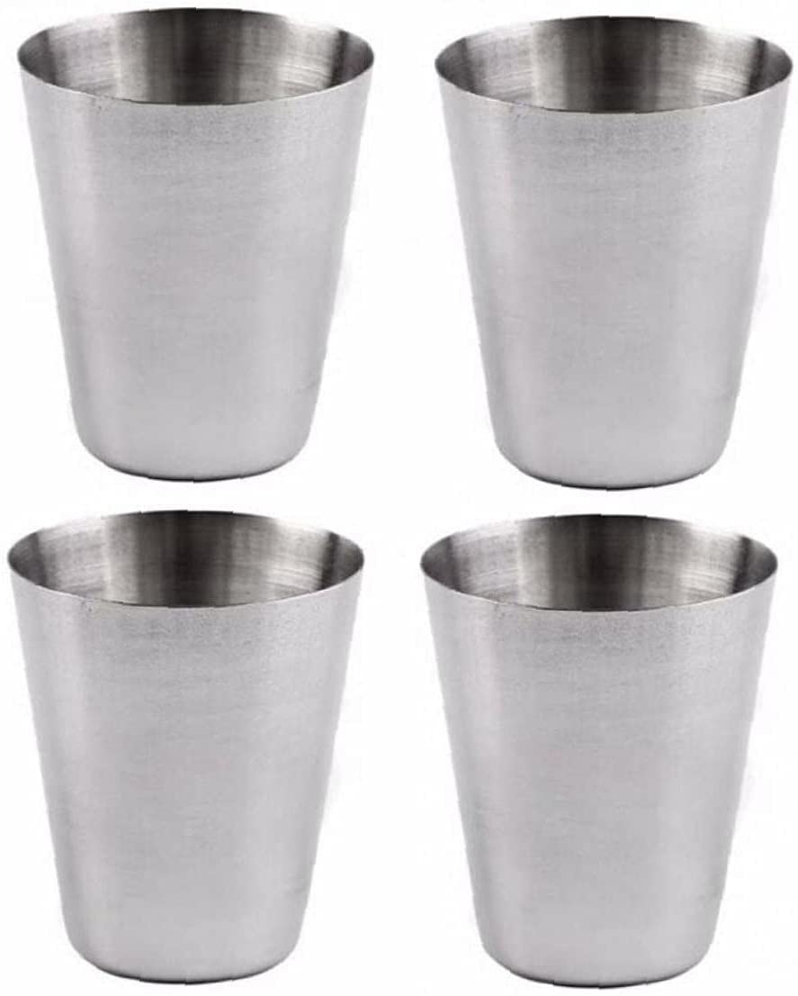 Stainless Steel Shot Cups Shot Glass Drinking Metal Shooters Leather Cup Holder For Whiskey Tequila Liquor Great Barware Gift 4Pcs/Set Durable processing