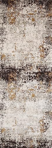 Loloi II Alchemy Collection ALC-02 Contemporary Accent Rug 2'-8" x 4' Granite/Gold Rectangular 0.25" Thick