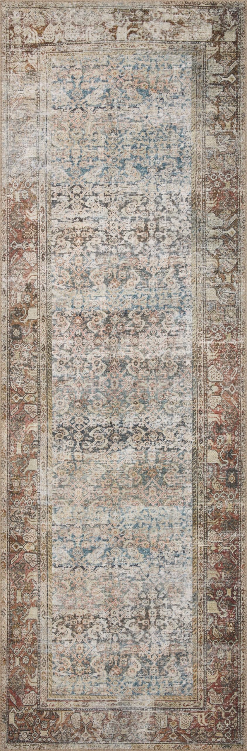 Loloi Amber Lewis x Loloi Georgie Collection GER-09 Multi / Spice, 8'-4" x 11'-6", 0.19" Thick Area Rug