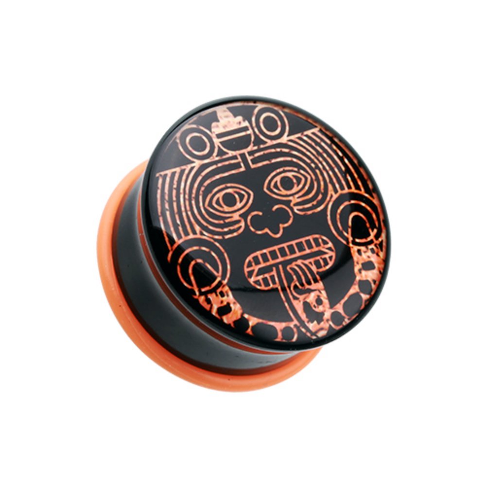 Mayan Calendar God Single Flared WildKlass Ear Gauge Plug (Sold as Pairs)