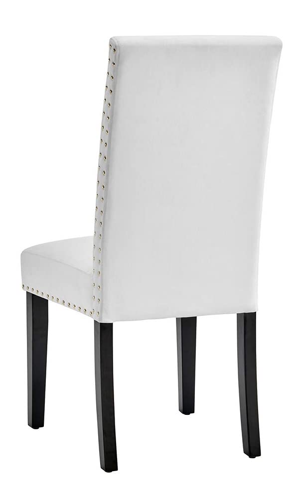 Modway Parcel Performance Velvet Dining Side Chairs - Set of 2, White