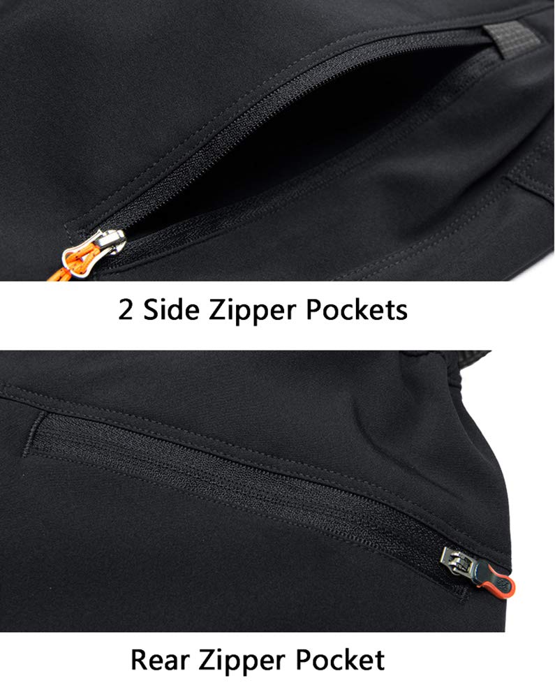 MAGNIVIT Men's Breathable Soft Bombshell Pants Spring Hiking Mountain Skin Pants Trousers Black