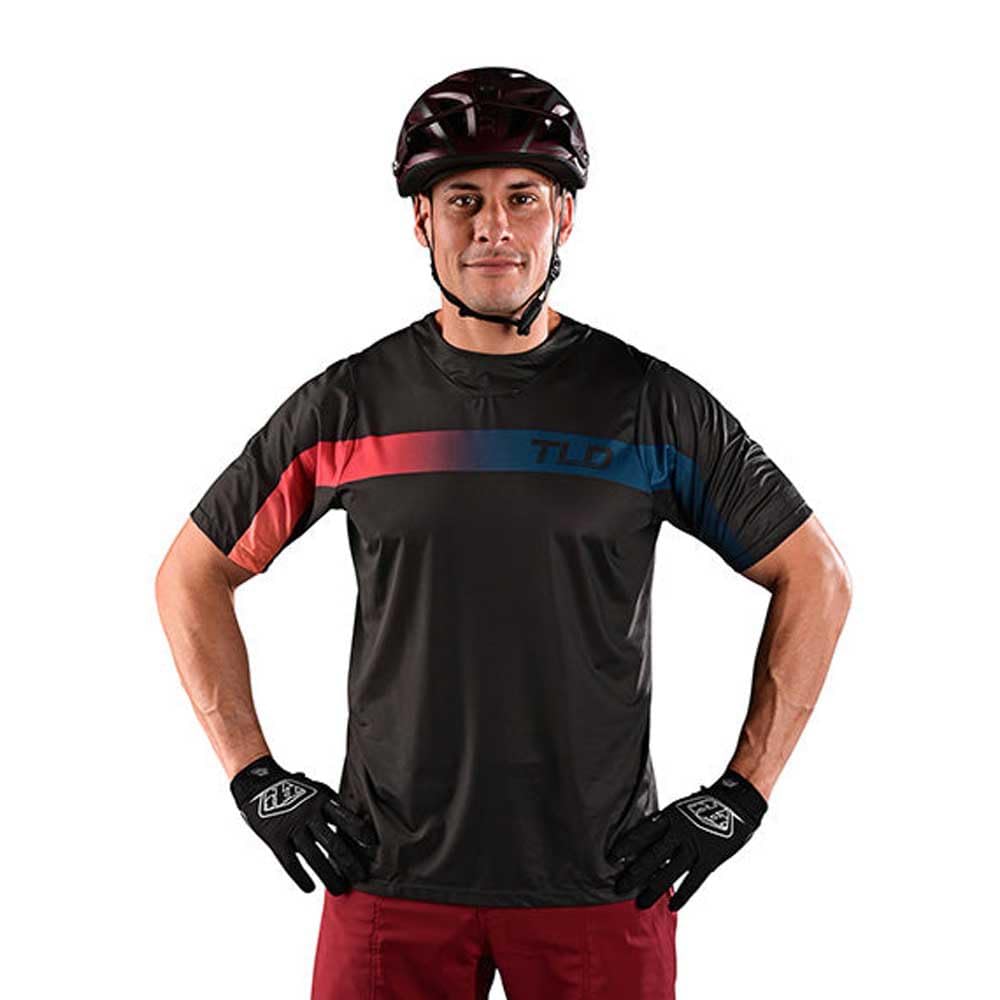 Troy Lee Designs Cycling MTB Bicycle Mountain Bike Jersey Shirt for Men, Skyline SS (Jet Fuel Carbon, L)