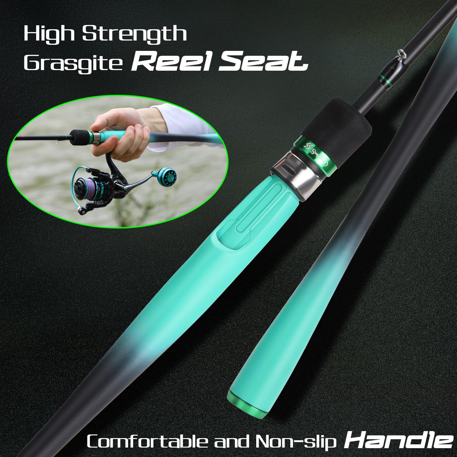 Sougayilang Spinning Fishing Rod Reel Combo,Two Pieces Pole with Super Smooth and Powerful Spinning Reel for Freshwater