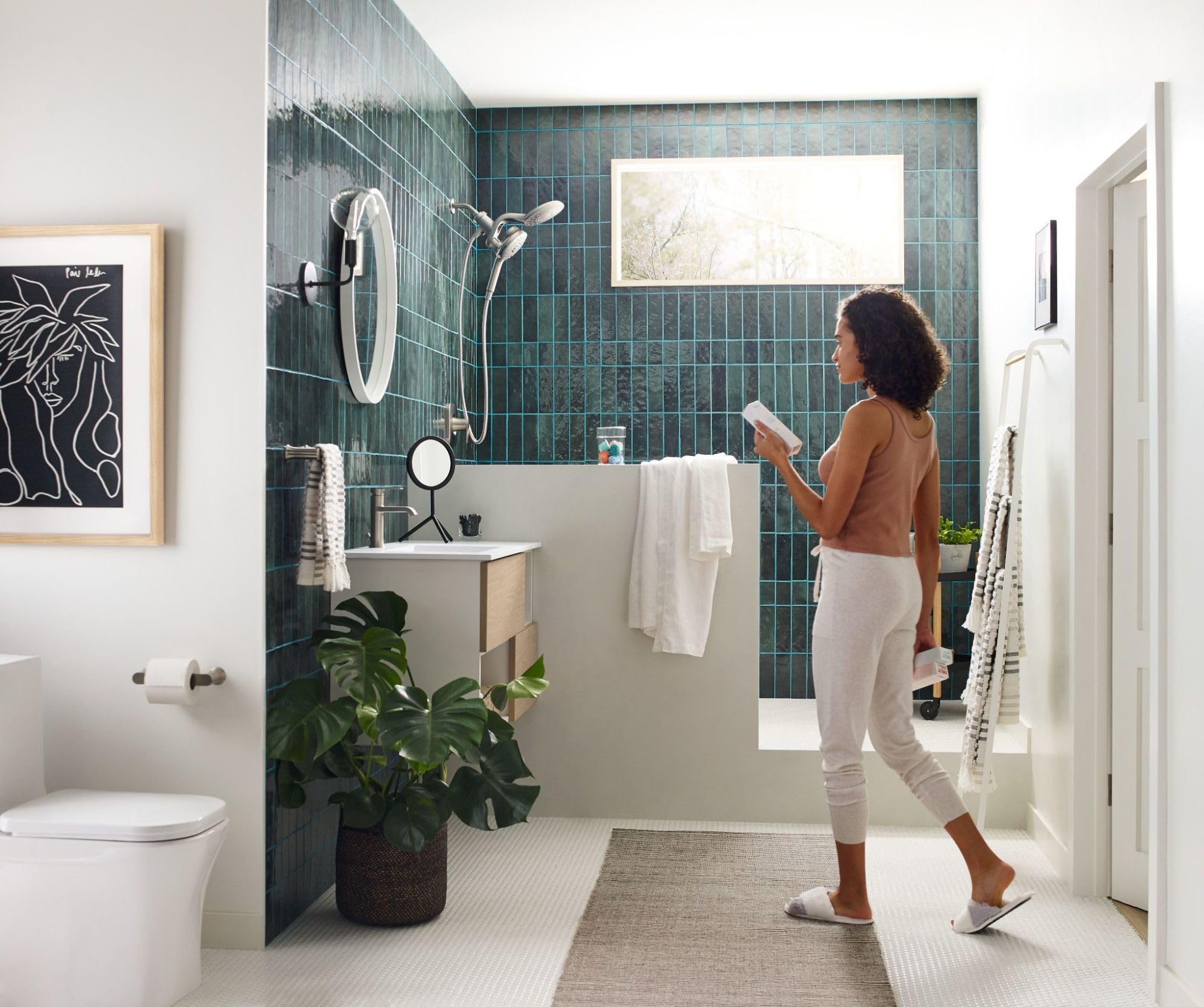 Moen IN208C2SRN Aromatherapy Combination Handshower and Rainshower with INLY Shower Capsules, Spot Resist Brushed Nickel