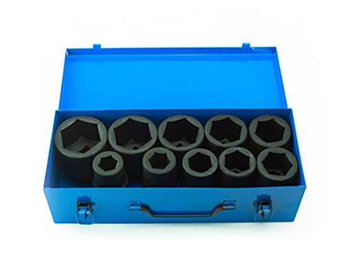 VCT 1" Drive Deep Impact Socket Set, SAE, CrV, 6-Point, 7/8" - 2", 10-Sockets