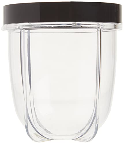 Magic Bullet 12 oz Short Cup with Resealable Lid, 1 Count (Pack of 1), Clear/Black