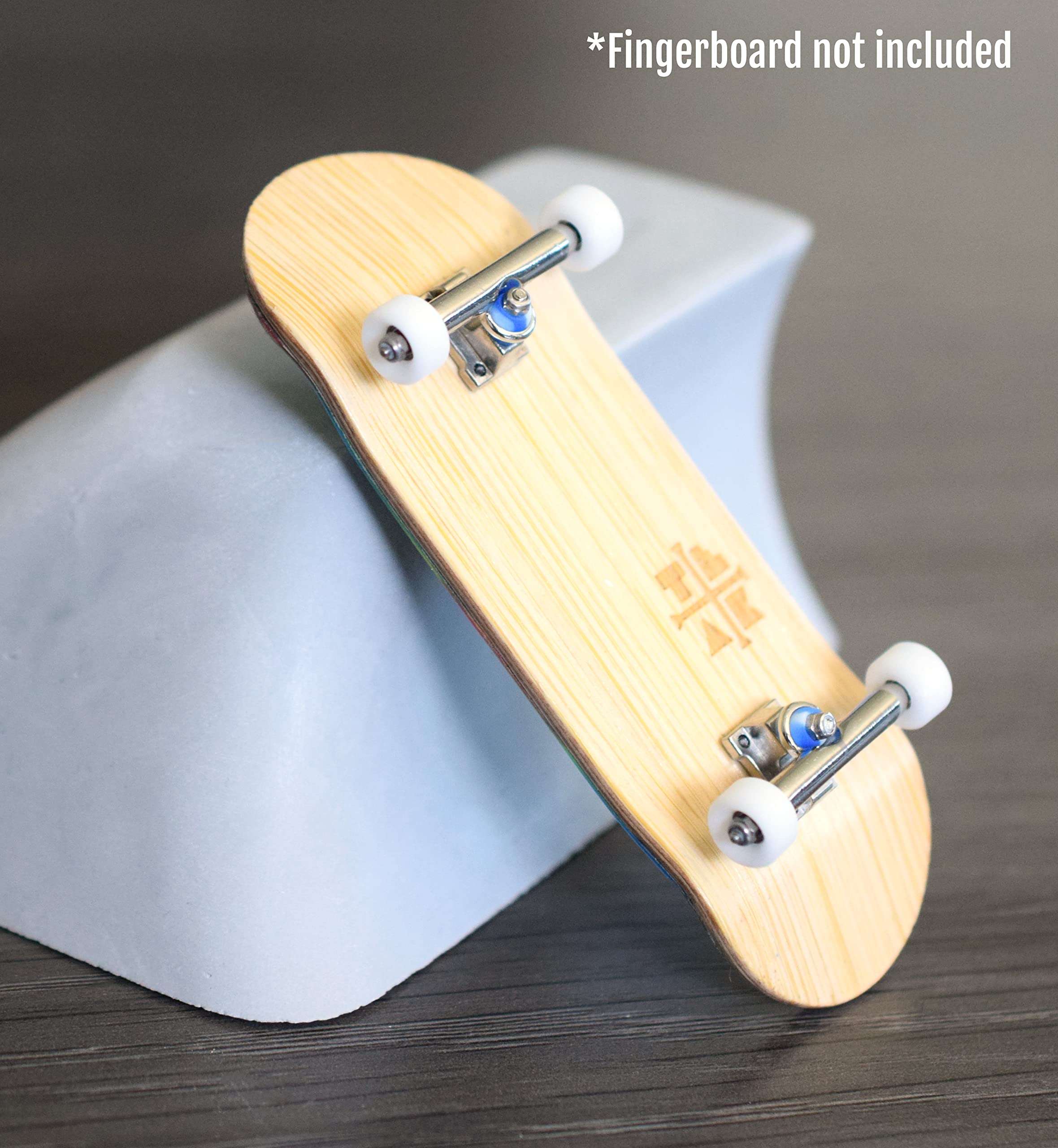 Teak Tuning Apex 61D Urethane Fingerboard Wheels - Slim Bowl Shaped, 7.5mm Diameter - ABEC-9 Stealth Bearings - Made in the USA - "White Snow" Colorway