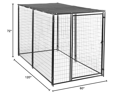 Lucky Dog Modular Box Kennel w/Roof and Cover (6'H x 10'L x 5'W); 207 lbs