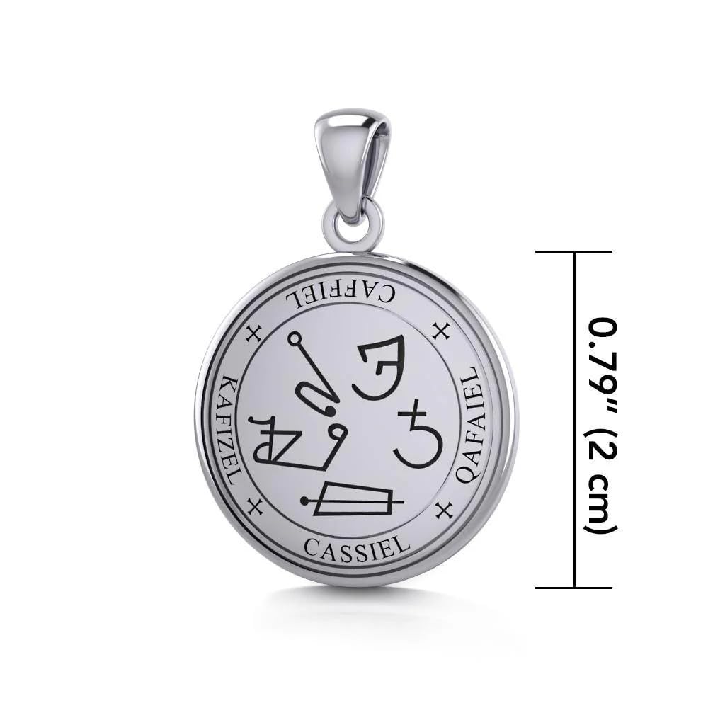 Peter Stone Sigil of Archangel Cassiel 925 Sterling Silver Pendant Jewelry