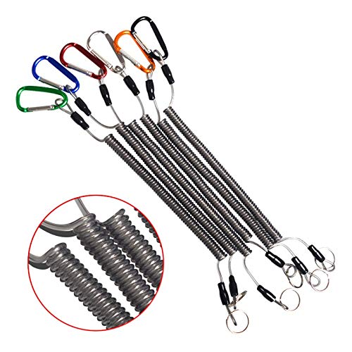 New 6pcs Fishing Lanyards Boating Multicolor Ropes Kayak Camping Secure Pliers Lip Grips Tackle Fish Tools Fishing Accessory (Color : 6pcs Silver)