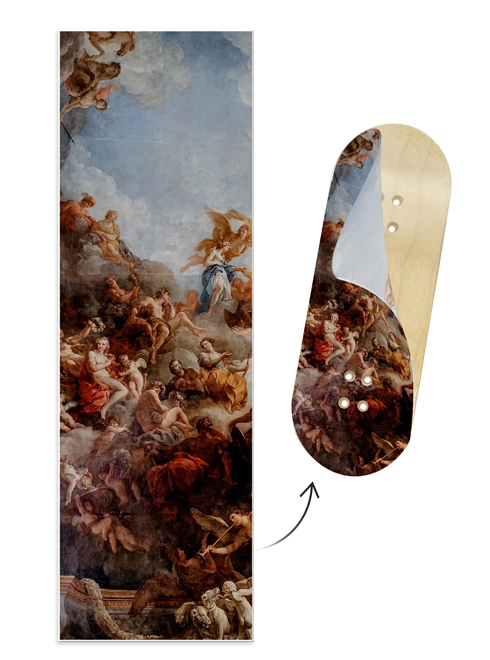 Teak Tuning Fingerboard Deck Graphic, Eusi Mentus" - Adhesive Graphics to Customize Your 32mm Fingerboard Deck - 110mm Long, 35mm Wide, 0.2mm Thick - Waterproof Vinyl - Includes Mini File