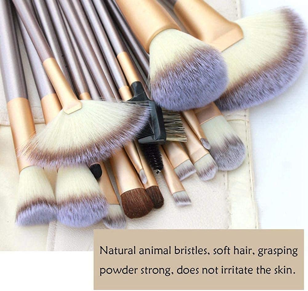 NEVSETPO Makeup Brushes 18pcs Synthetic Kabuki Brush Set Foundation Powder Blending Concealer Eye shadows Blush Cosmetics Brushes with 3 Sponge Mat Solid Wood Hande Makeup Bag Included