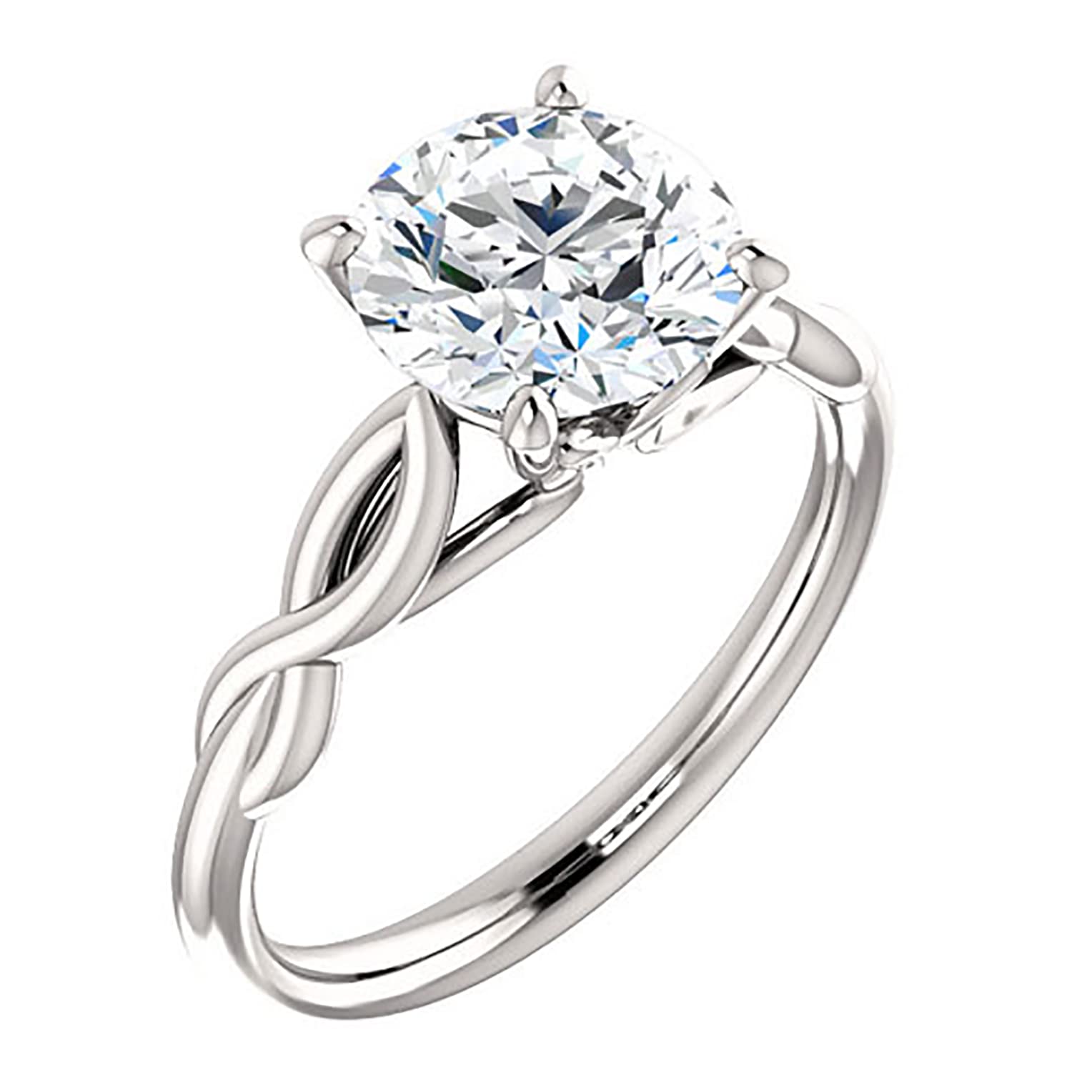 SISGEM 10K 14K 18K Solid Gold Engagement Rings for Women,Set 1/2/3 carat Round Cut Moissanite Rings Bridal Wedding Engagement Anniversary Promise Bands with Engraved Name (18K Gold)