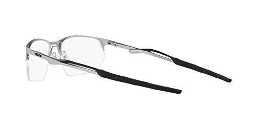 Oakley Men's Ox5152 Wire Tap 2.0 Rx Rectangular Prescription Eyewear Frames, Satin Chrome/Demo Lens, 56 mm
