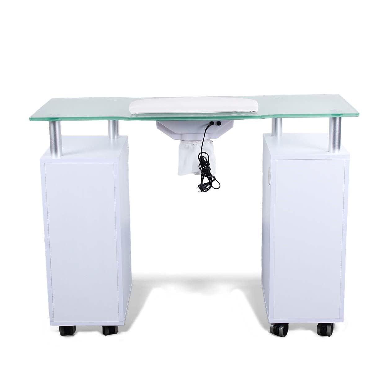 Manicure Table GLASS GLOW WHITE Salon Nail Table Salon Furniture & Equipment