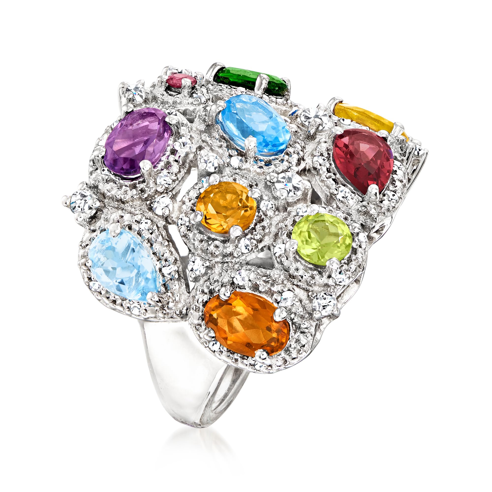 Ross-Simons 3.04 ct. t.w. Multi-Gemstone Ring in Sterling Silver. Size 7