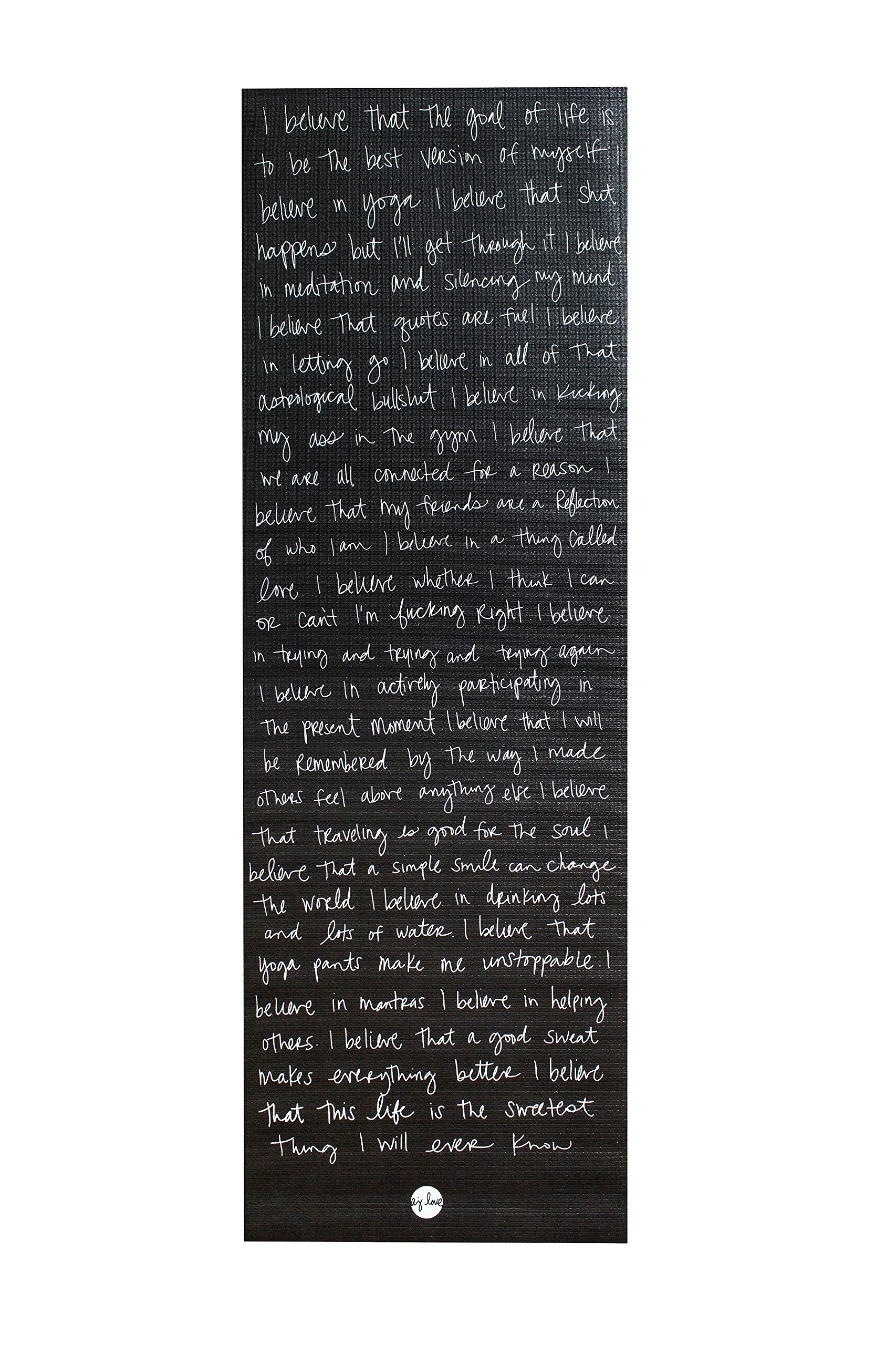Mantra Inspired Professional Lite Yoga Mat by aj love | The Lite Mat (Black โ The Believe Mat โ Lite)