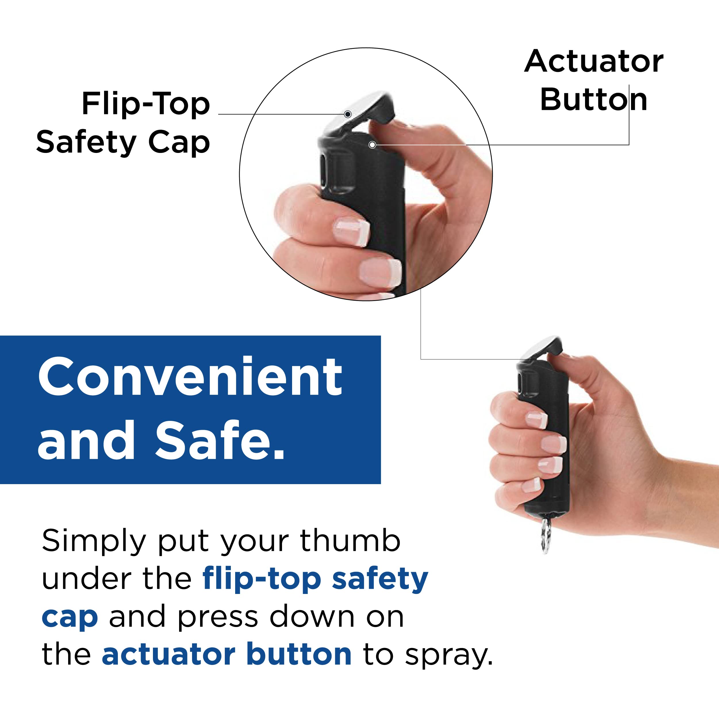 Mace Brand Personal Pepper Spray (2 Pack), Accurate 10’ Powerful Pepper Spray with Flip Top Safety Cap, Leaves UV Dye on Skin, Great for Self Defense, Black