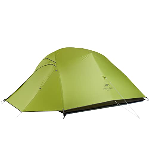 Naturehike Cloud Up Double Layer 3 Person Tent Lightweight Camping Hiking Backpacking Tent (Light green-20D Nylon)